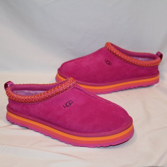 UGG | Shoes | Nib Ugg Tazz Platform Suede Shearling Lined Slippers Pink ...